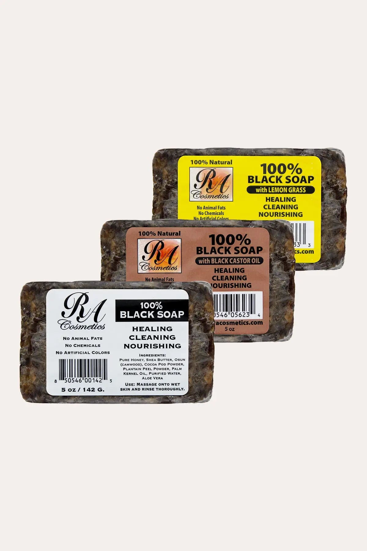 RA COSMETICS 100% BLACK SOAP 5oz