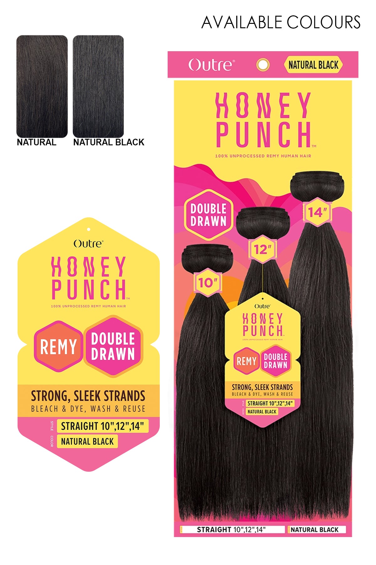 OUTRE HONEY PUNCH UNPROCESSED HUMAN HAIR STARAIGHT MULTI