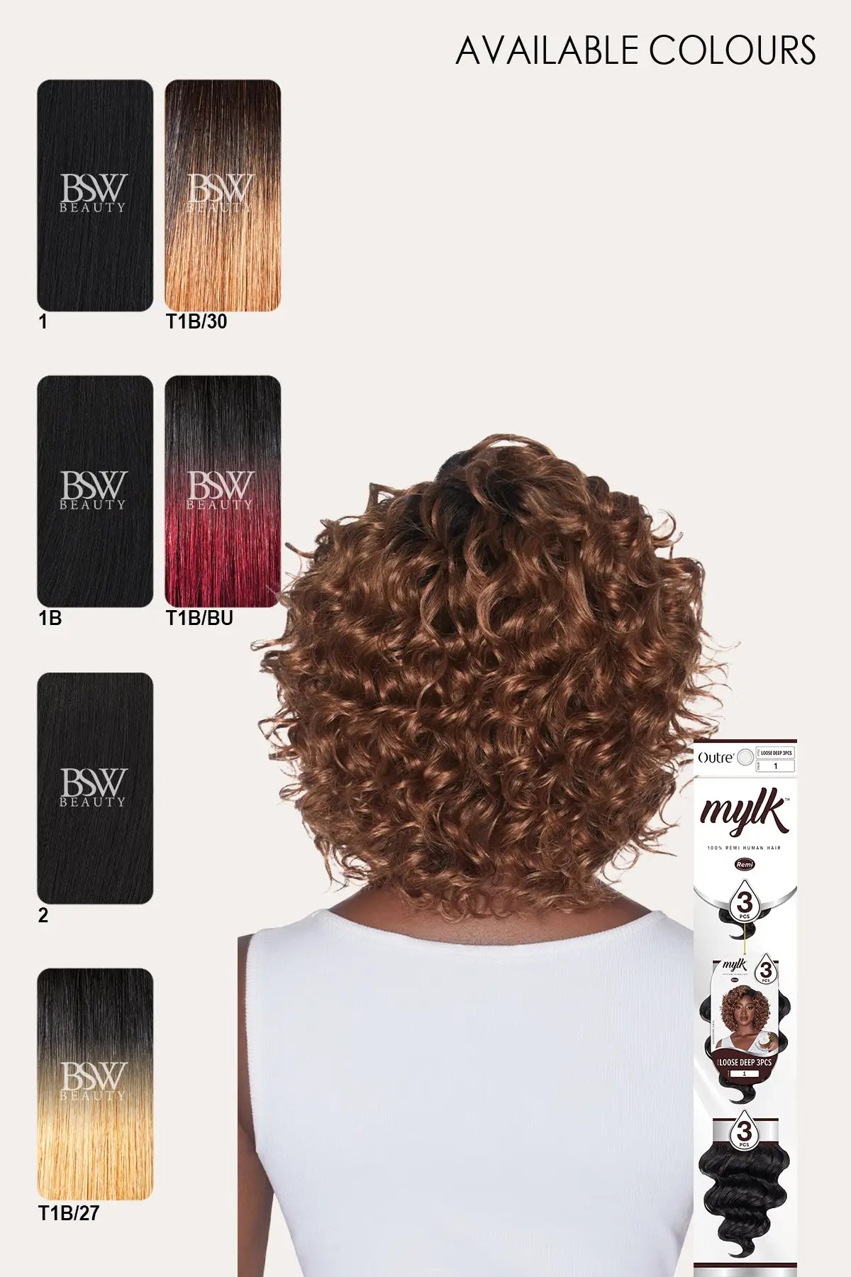 OUTRE 100% REMY HUMAN HAIR MYLK 3PCS - LOOSE DEEP