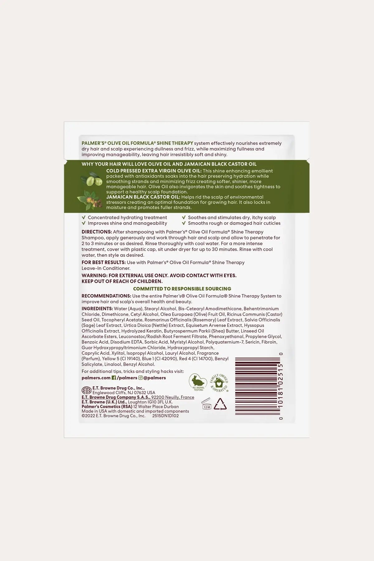 PALMER'S OLIVE OIL DEEP CONDITIONER PACK 2.1oz