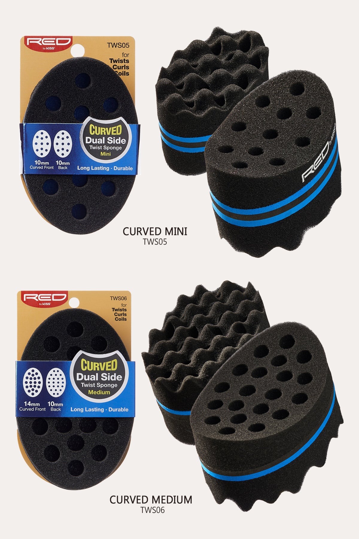 RED BY KISS DUAL SIDED TWIST SPONGE