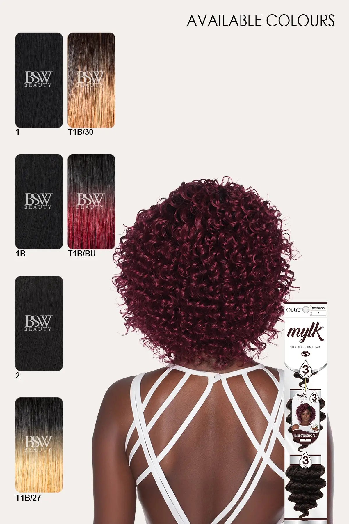 OUTRE 100% REMY HUMAN HAIR MYLK 3PCS - MODERN DEEP