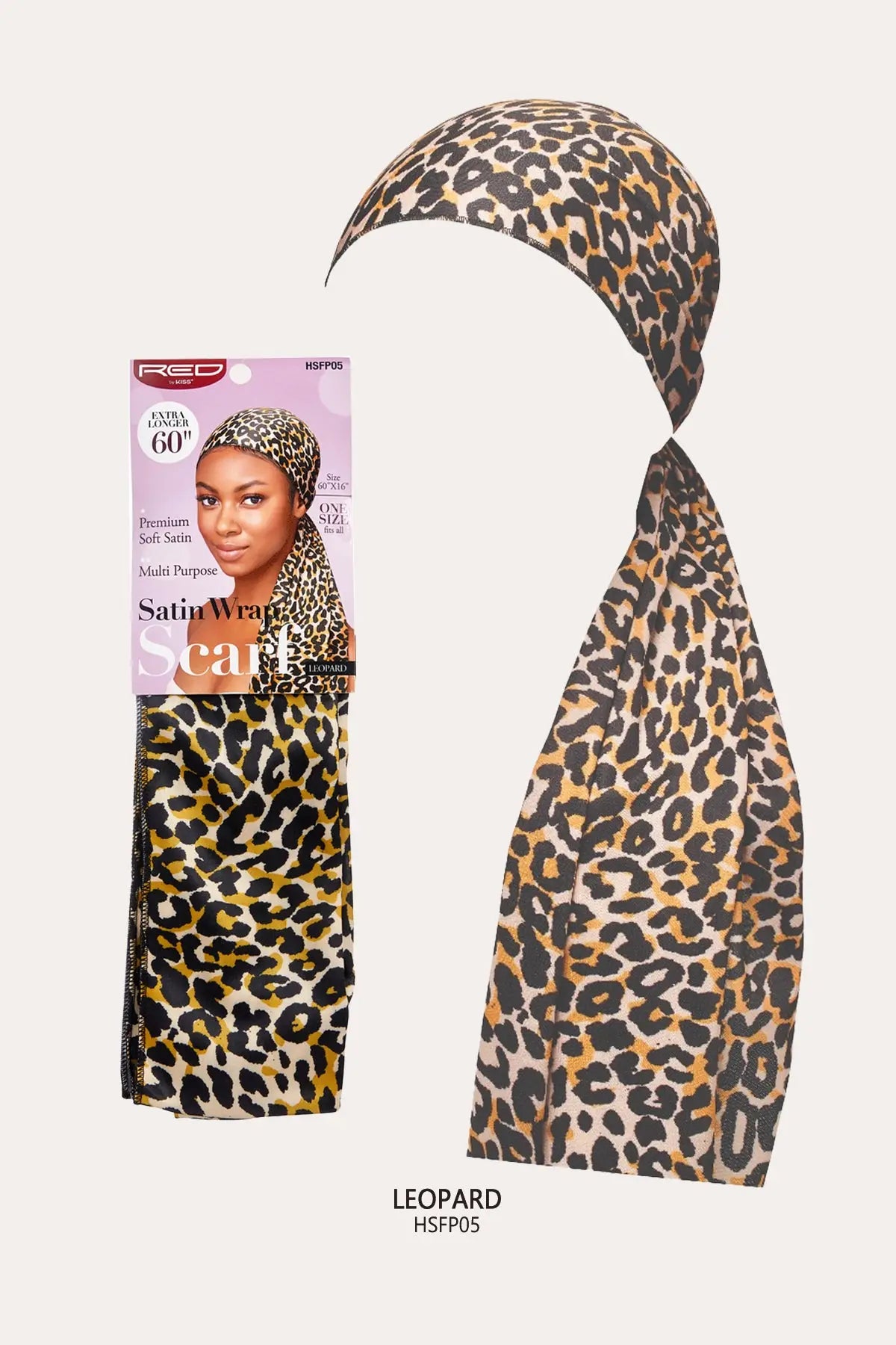 RED BY KISS SILK SATIN WRAP SCARF