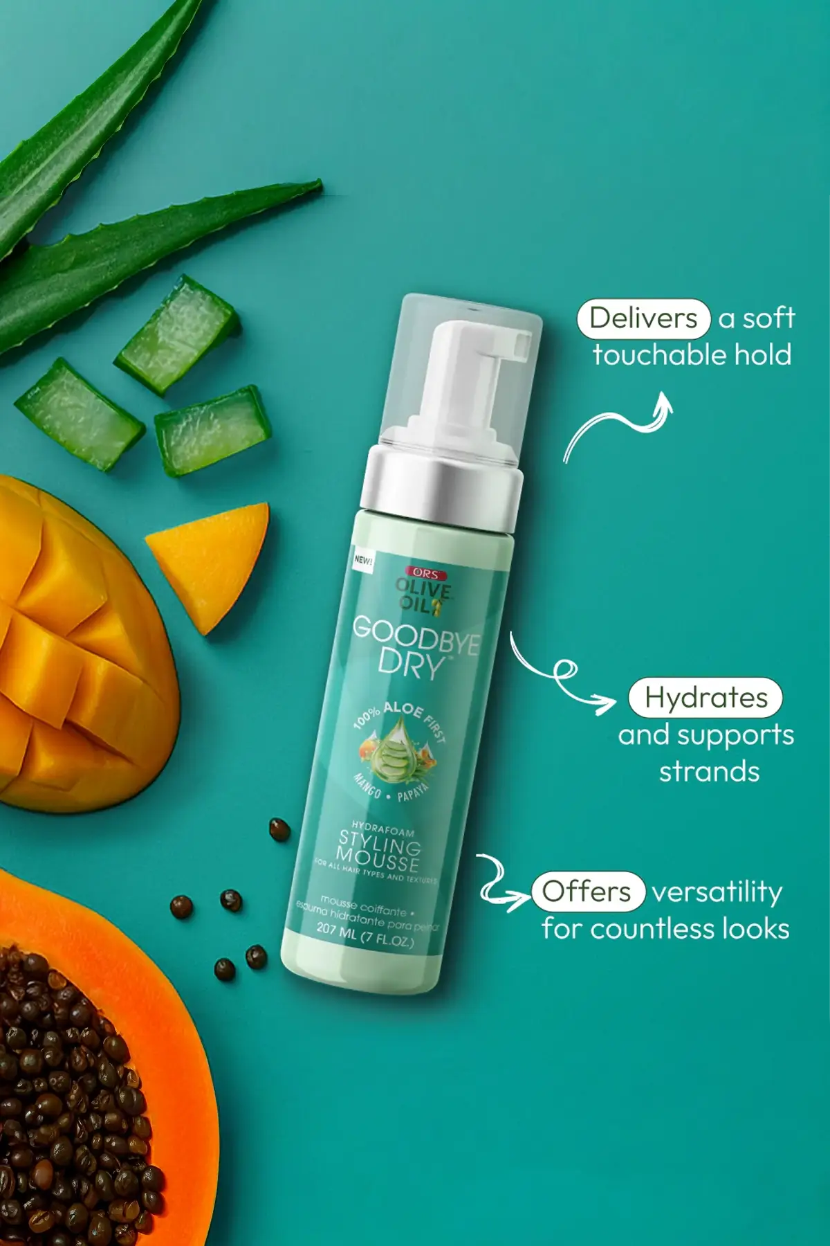 ORS OLIVE OIL GOODBYE DRY HYDRAFOAM STYLING MOUSSE 7oz