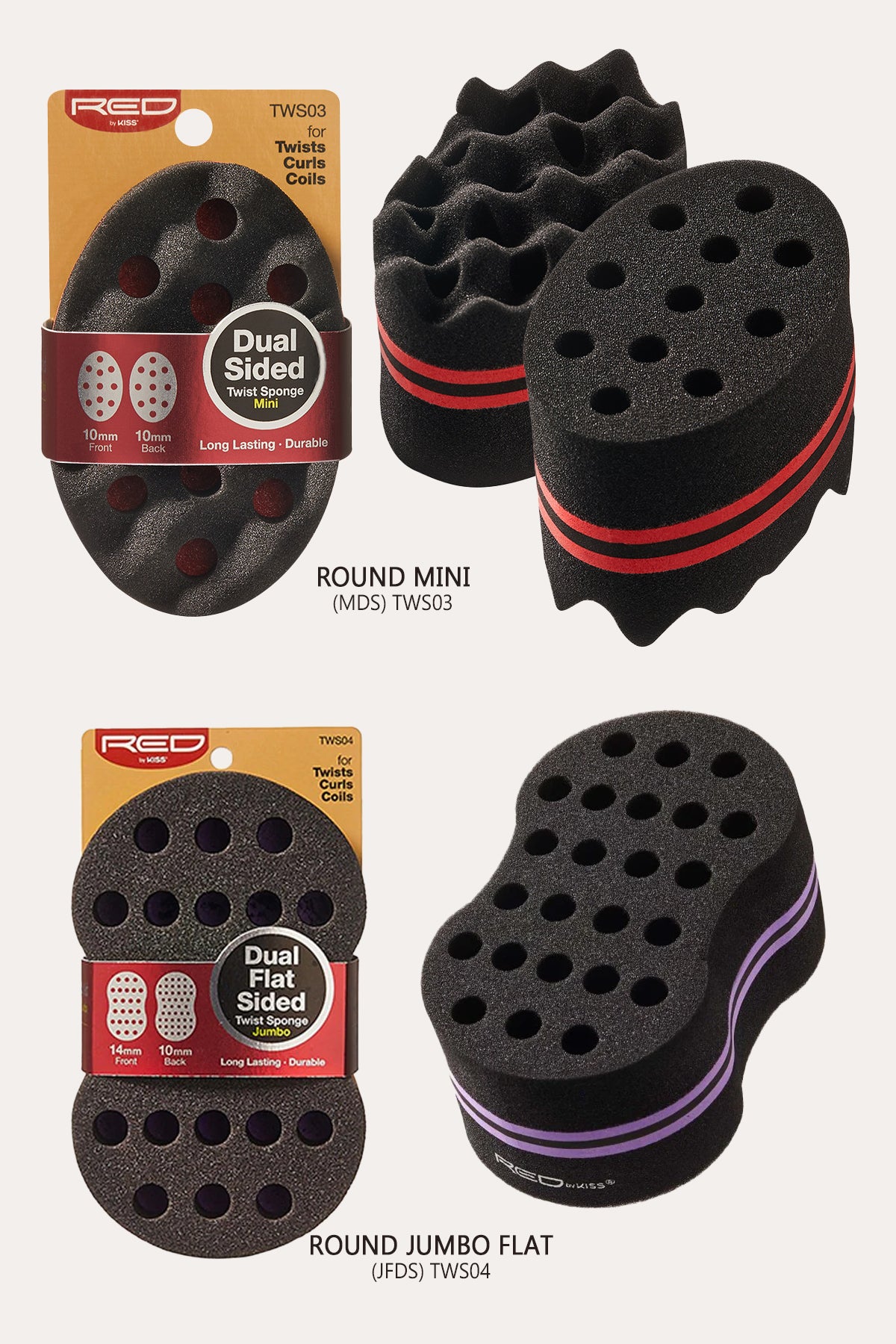 RED BY KISS DUAL SIDED TWIST SPONGE