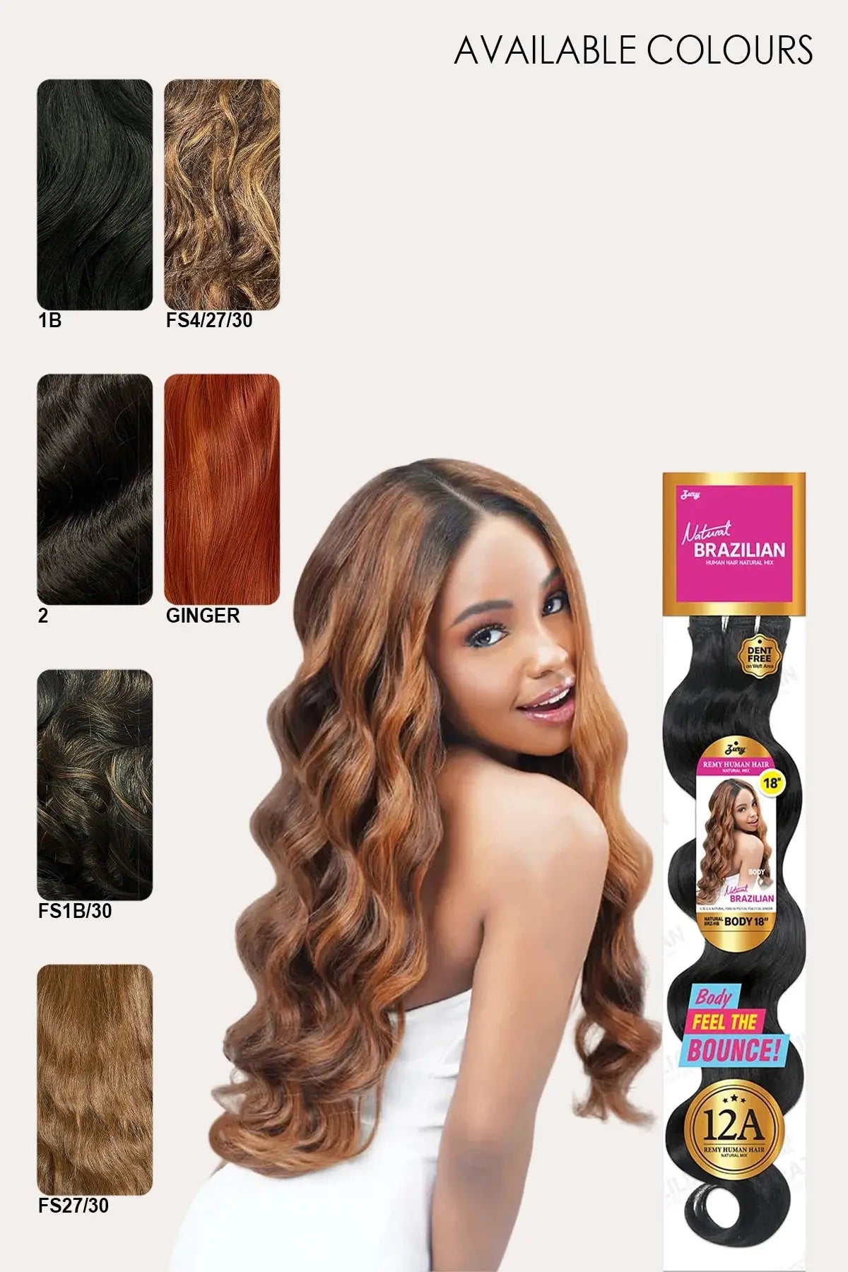 ZURY NATURAL BRAZILIAN HUMAN HAIR MIX WEAVE - BODY 24" (SINGLE PACK)