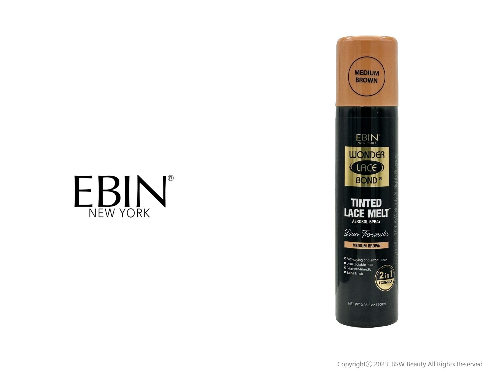 EBIN WONDER LACE BOND TINTED LACE DUO FORMULA SPRAY 3.38oz