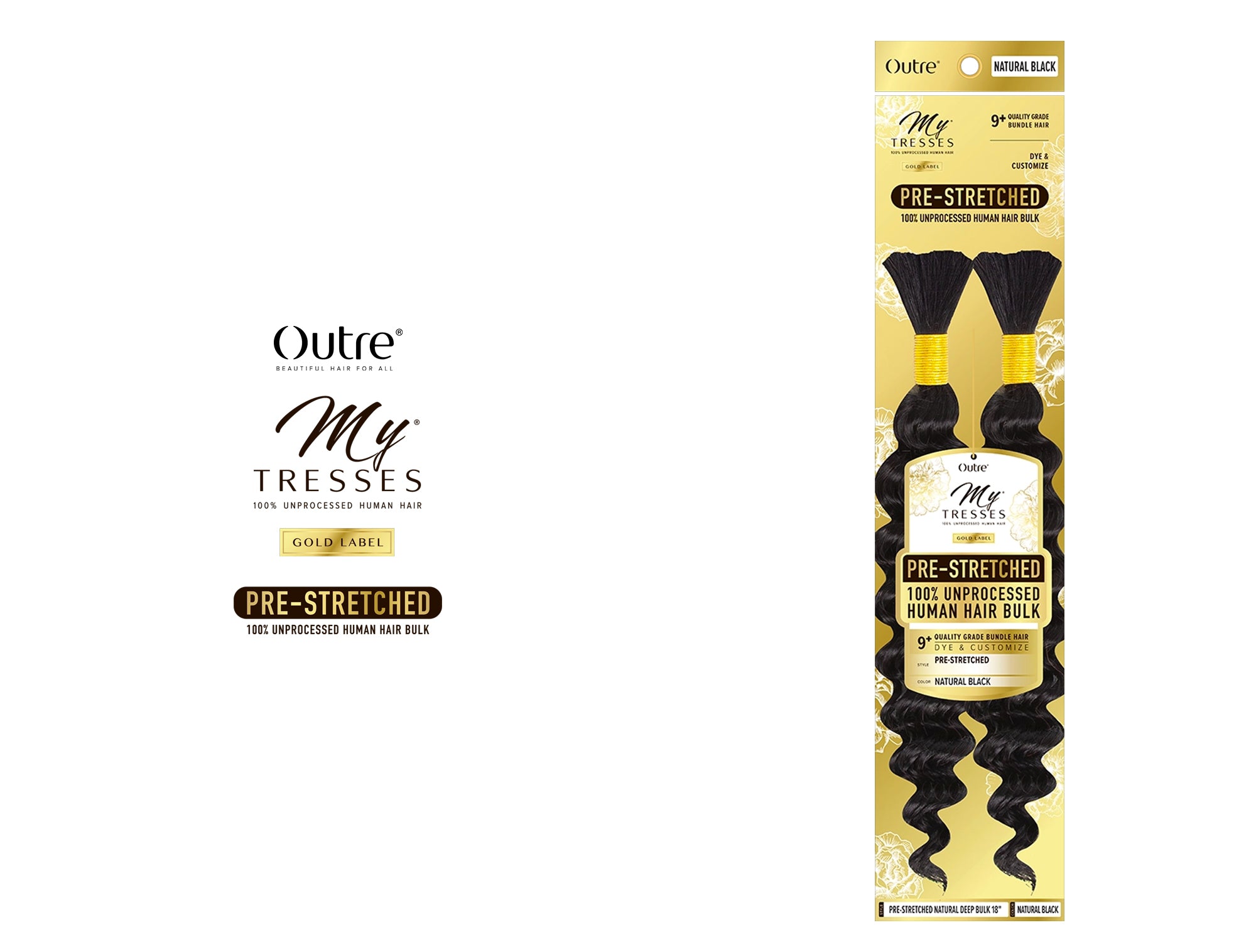 OUTRE MY TRESS PRE-STRETCHED 100% UNPROCESSED HUMAN HAIR BULK 18" NATU