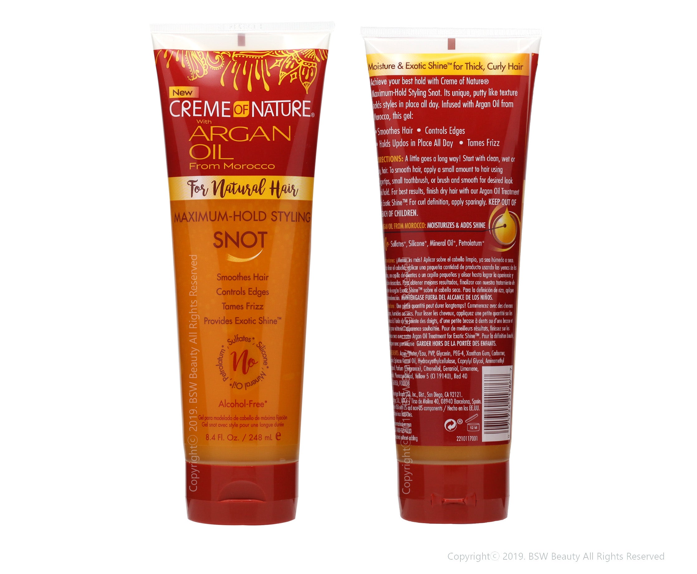CREME OF NATURE ARGAN OIL MAXIMUM HOLD STYLING SNOT 8.4oz
