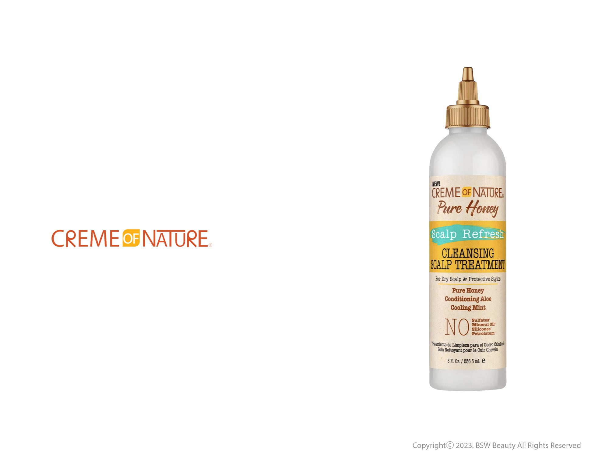 CREME OF NATURE PURE HONEY SCALP REFRESH CLEANSING SCALP TREATMENT 8oz