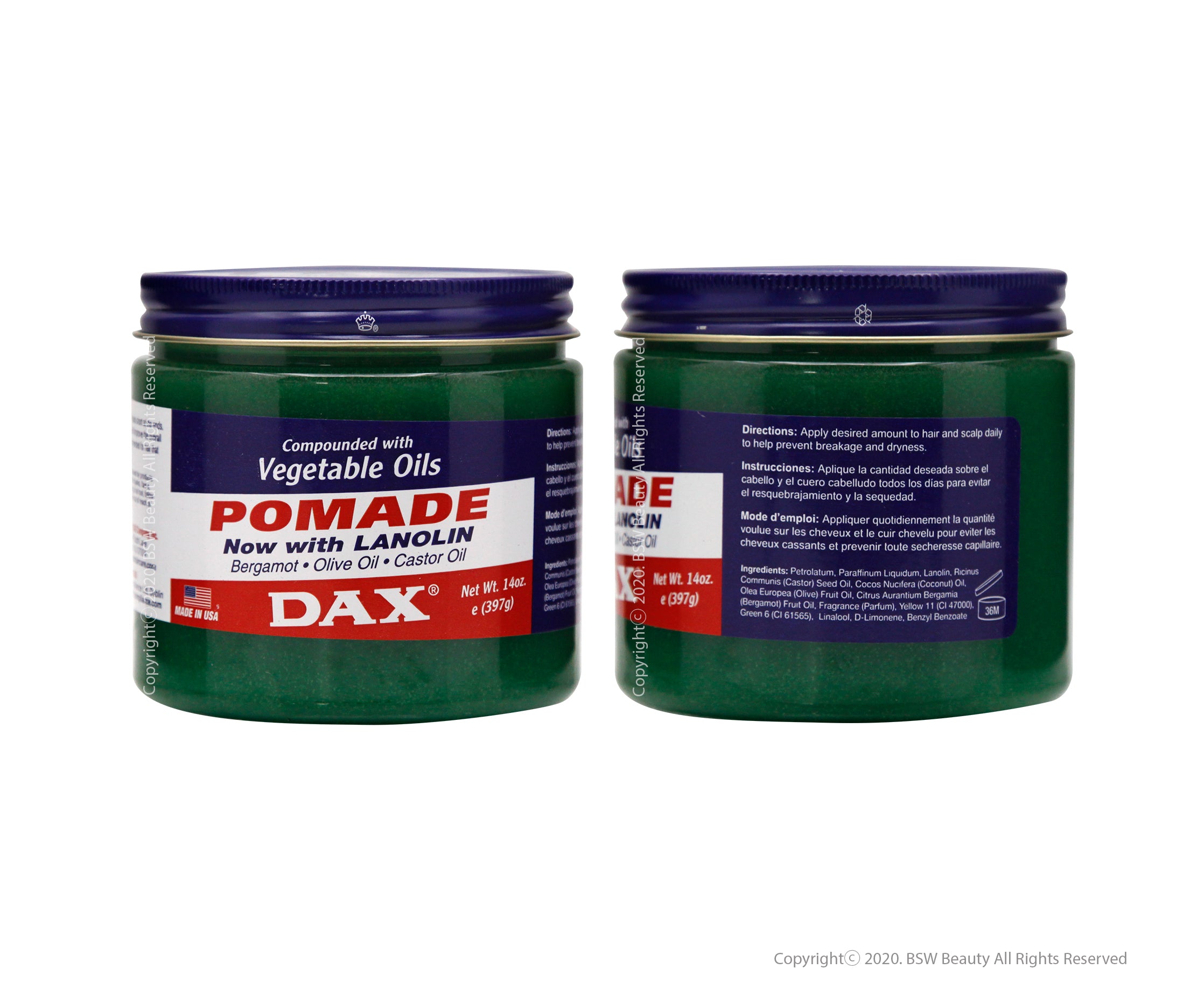 DAX VEGETABLE OILS POMADE NOW WITH LANOLIN 14oz