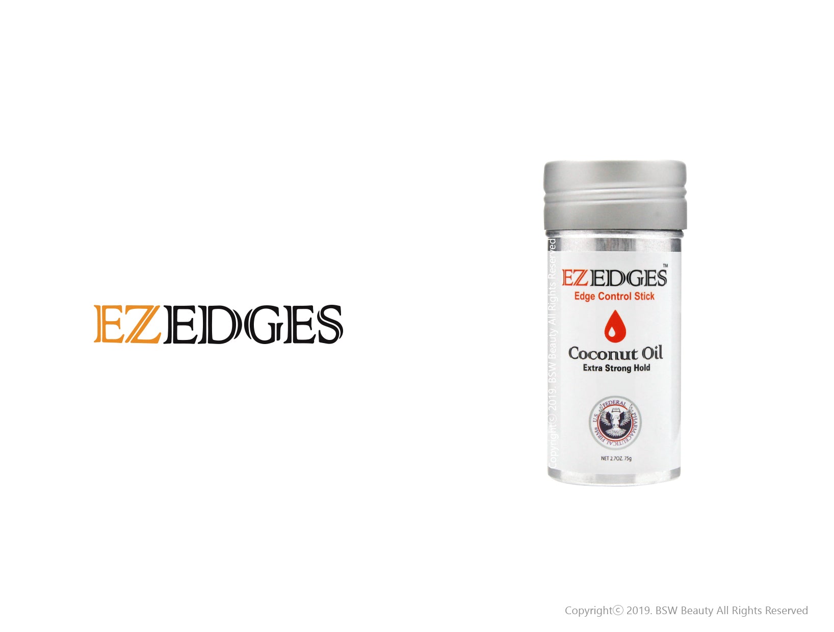 EZEDGES EDGE CONTROL STICK COCONUT OIL EXTRA STRONG HOLD 2.7oz