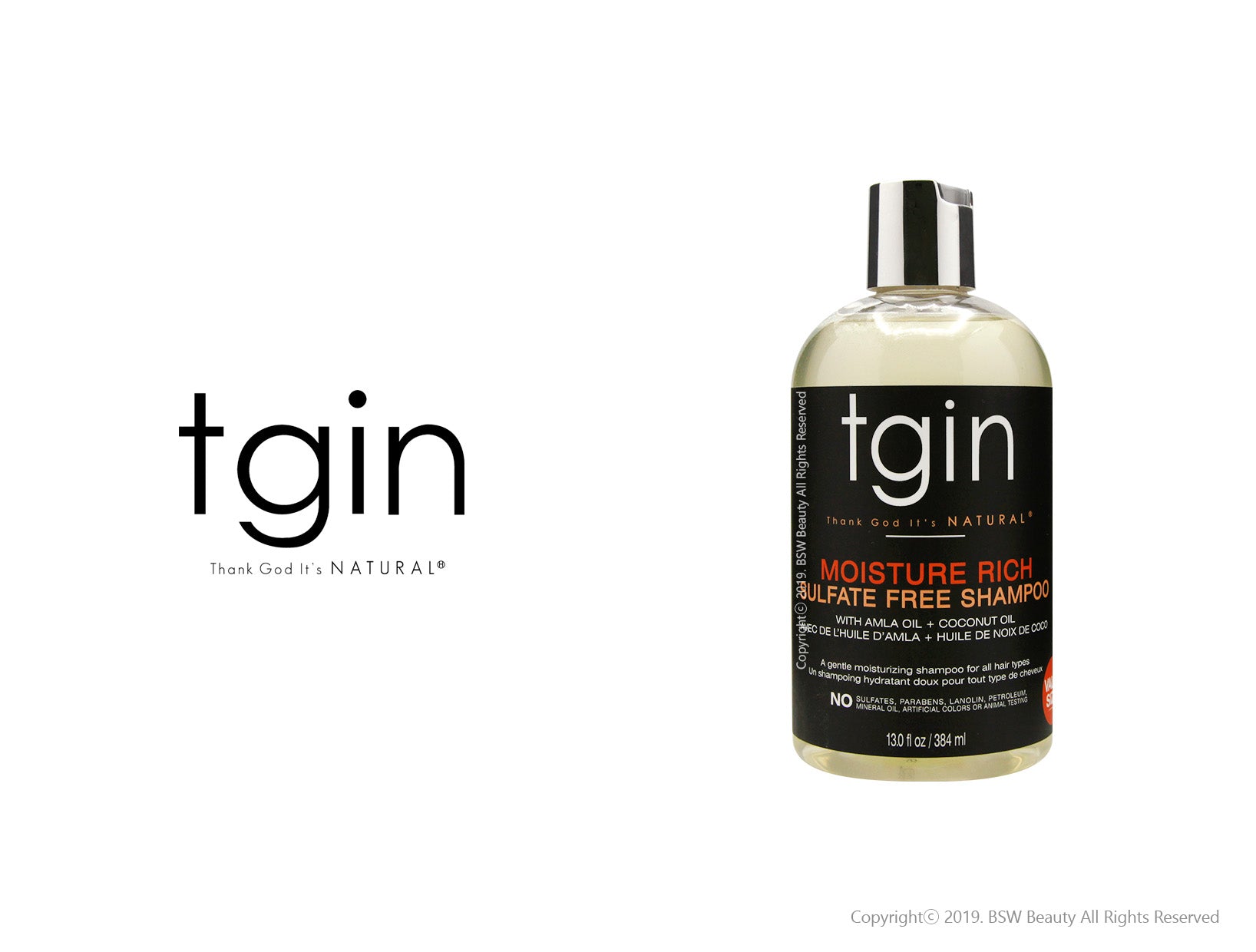TGIN MOISTURE RICH SULFATE FREE SHAMPOO 13oz