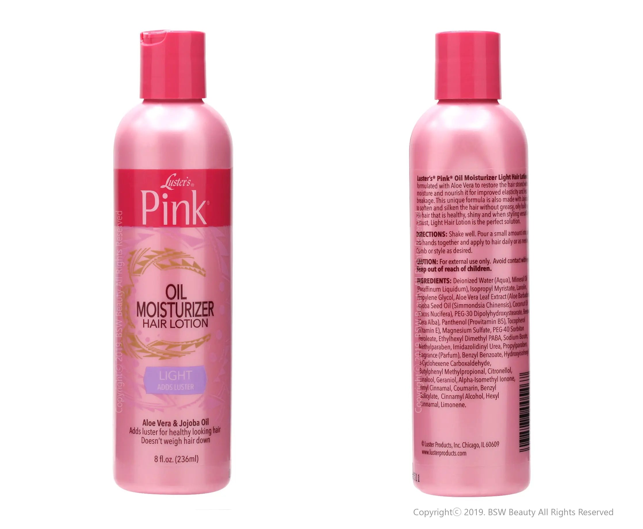 LUSTER'S PINK ORIGINAL OIL MOISTURIZER HAIR LOTION LIGHT 8oz