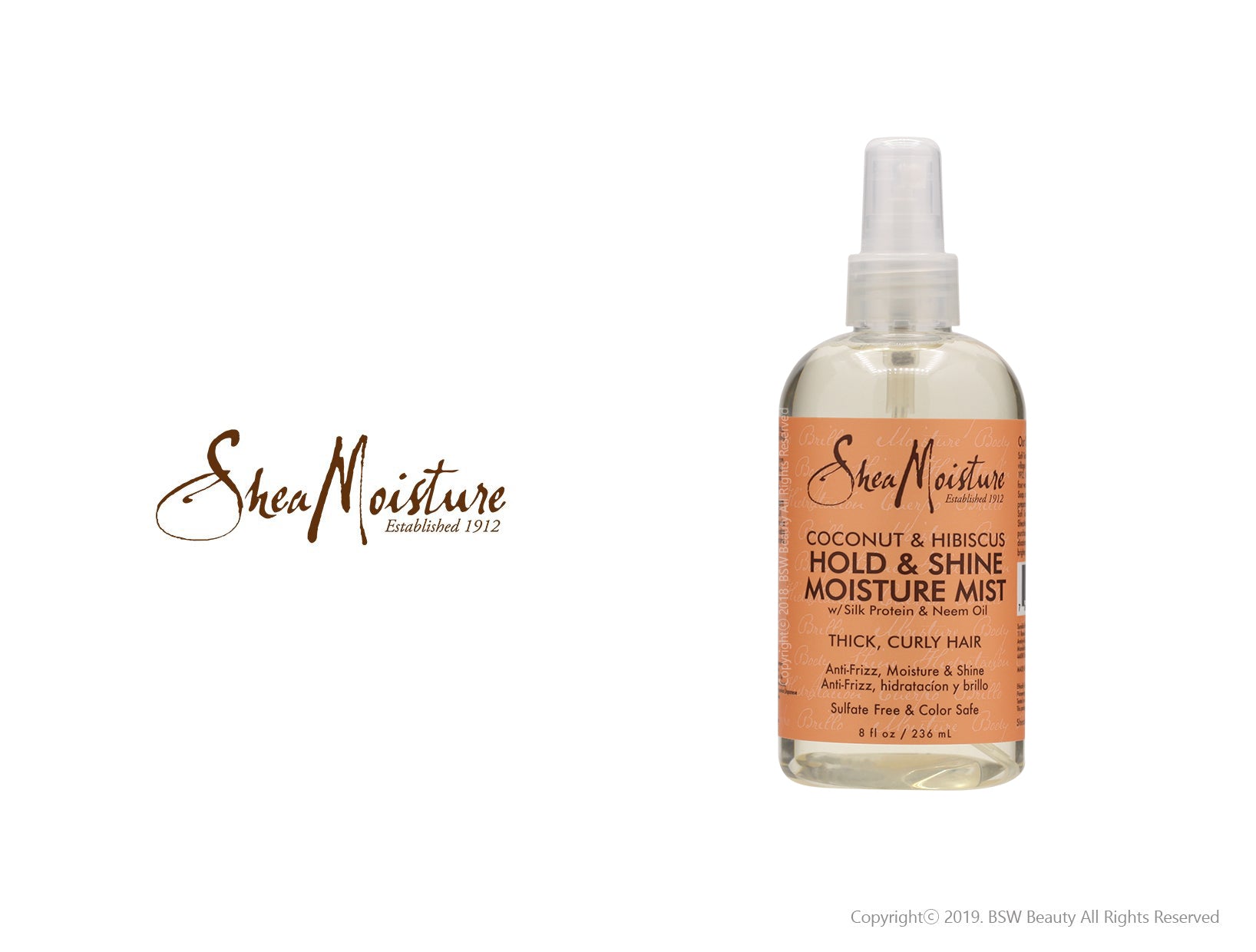 SHEA MOISTURE COCONUT & HIBISCUS HOLD & SHINE MOISTURE MIST 8oz