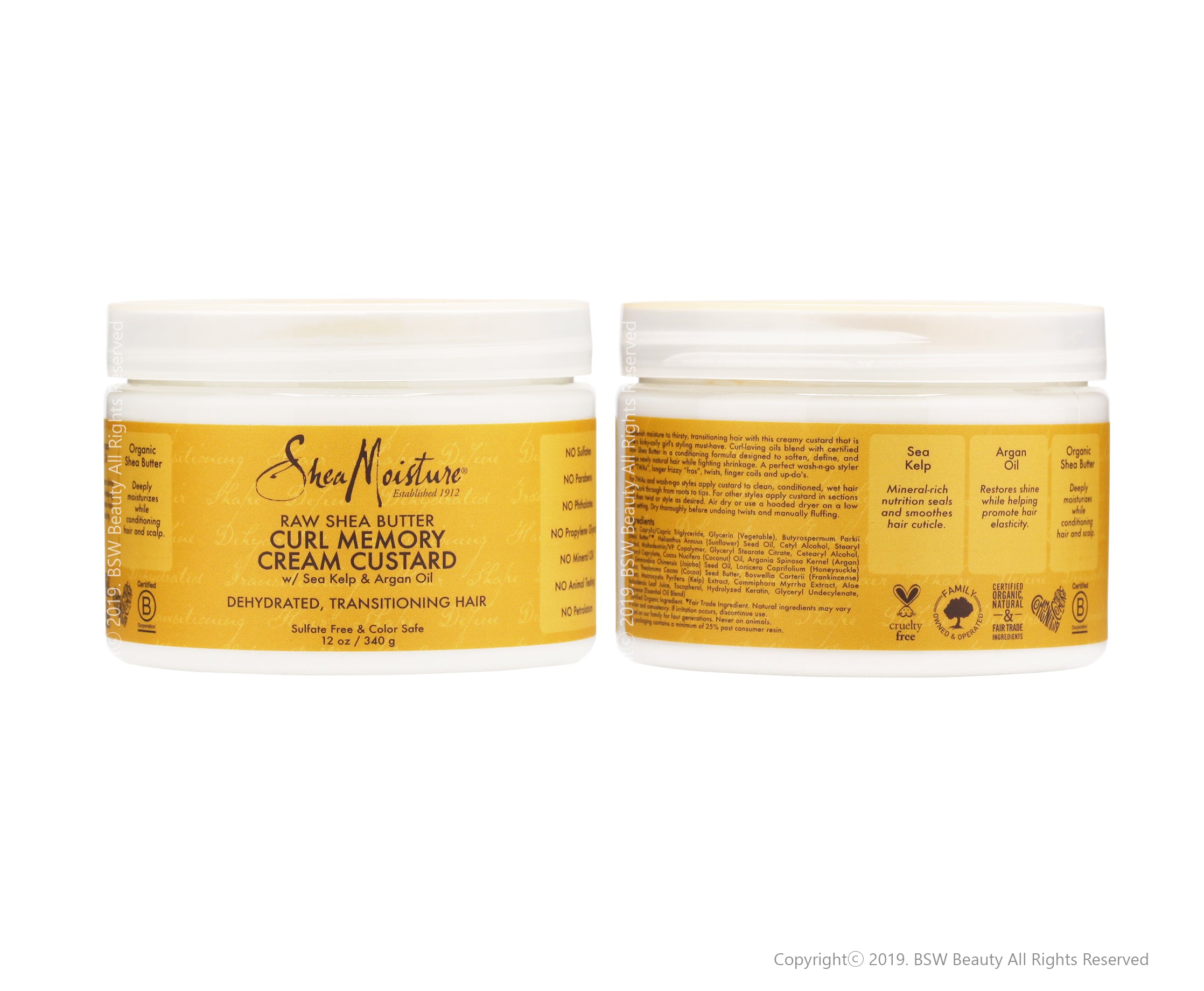 SHEA MOISTURE RAW SHEA BUTTER CURL MEMORY CREAM CUSTARD 12oz